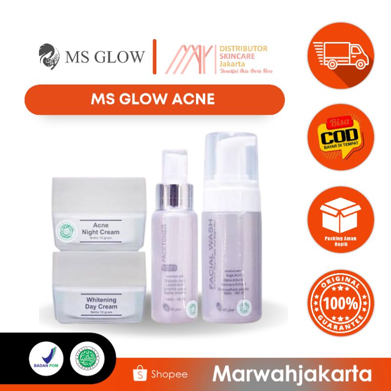 Jual Ms glow acne original ( skincare ms glow ) krim bpom | Shopee Indonesia