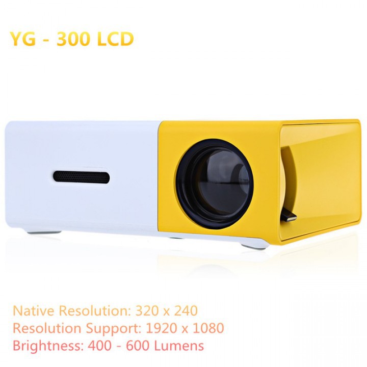 Jual YG300 Mini Portable LED Projector LCD 1080P 600 Lumens 5V | Shopee ...