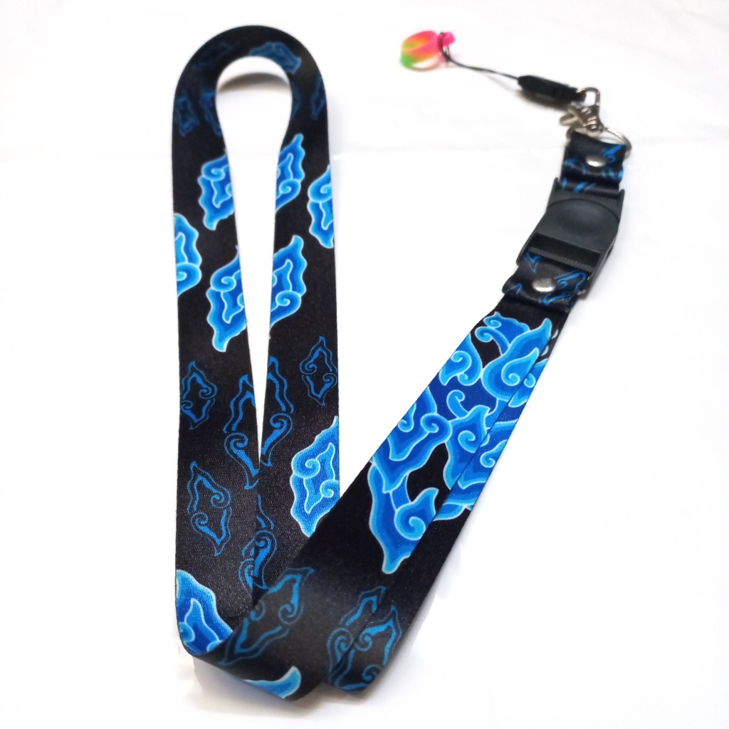 Jual Lanyard Printing HP ID Card Batik Mega Mendung Free Karet Oring ...
