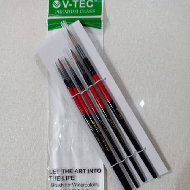 Jual V-Tec Brushes VT-110/5 / Kuas Runcing V-Tec Isi 5 Pcs | Shopee ...