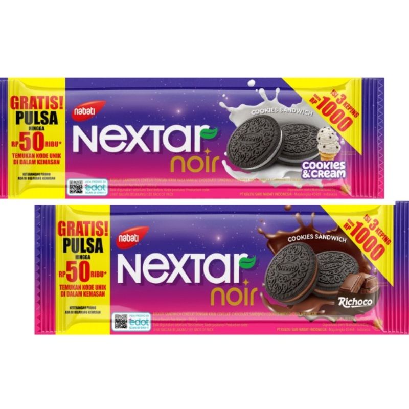 Jual Nextar Noir Biskuit Sandwich 28.5 gram - 1 pcs | Shopee Indonesia