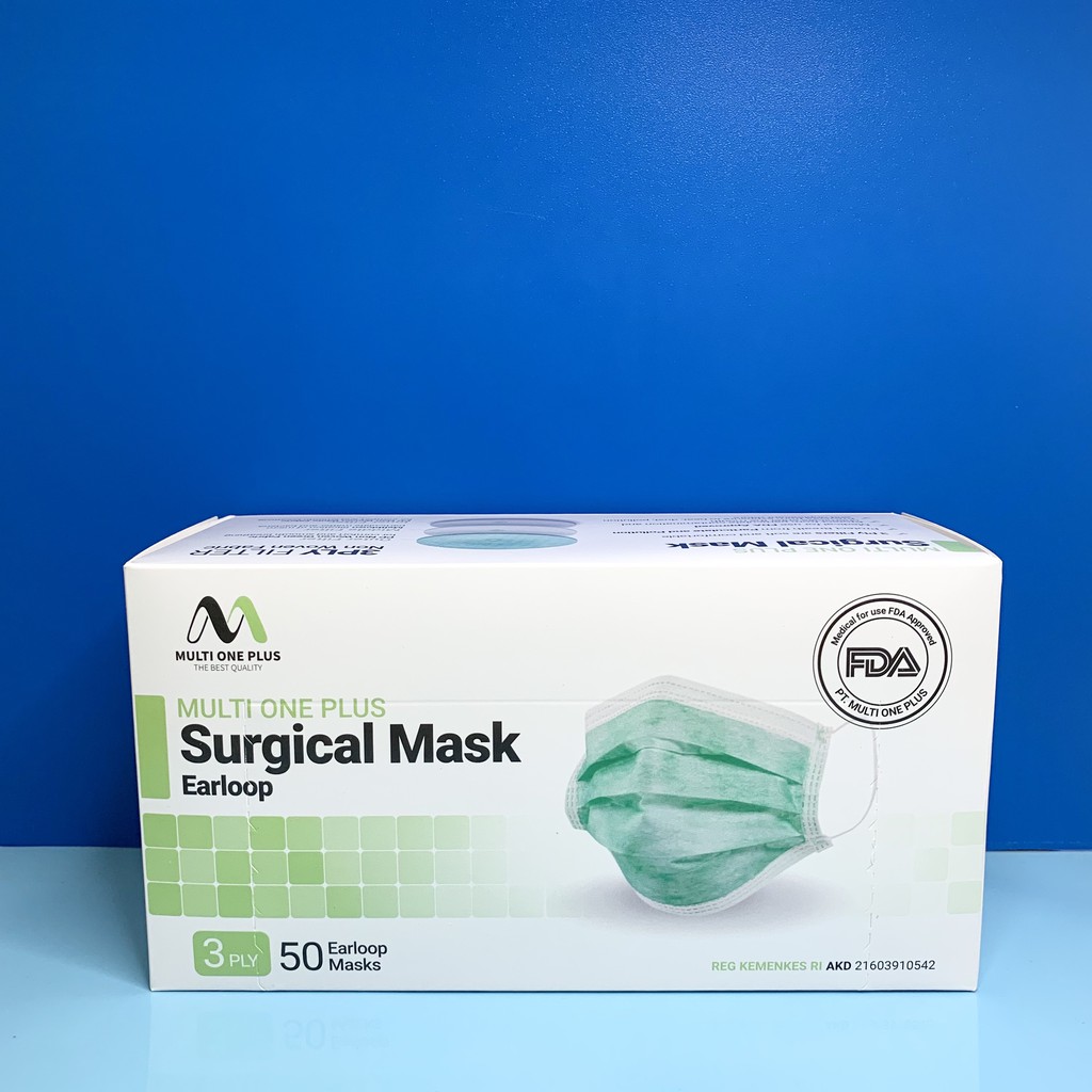 Jual [3 Ply] Multi One Plus SURGICAL Mask [Isi 50 Pcs Masker EARLOOP ...