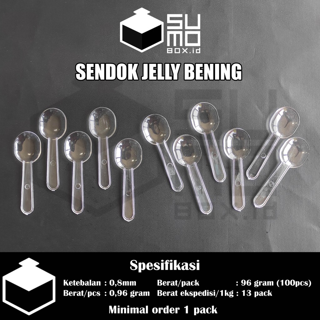 Jual Sendok plastik jelly bening kecil isi 100pcs jelly ice cream ...