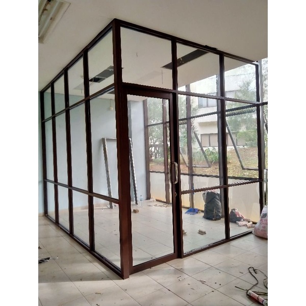 Jual partisi sekat aluminium & kaca | Shopee Indonesia