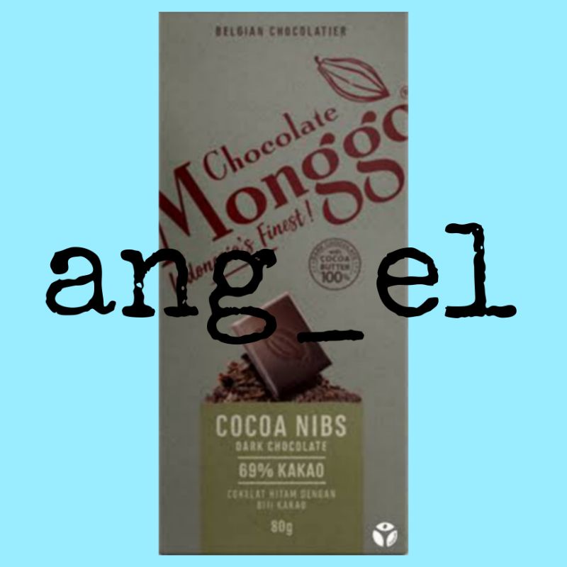 Jual Cokelat Monggo Cocoa Nibs Dark Chocolate 69% KAKAO (80g) | Shopee Indonesia