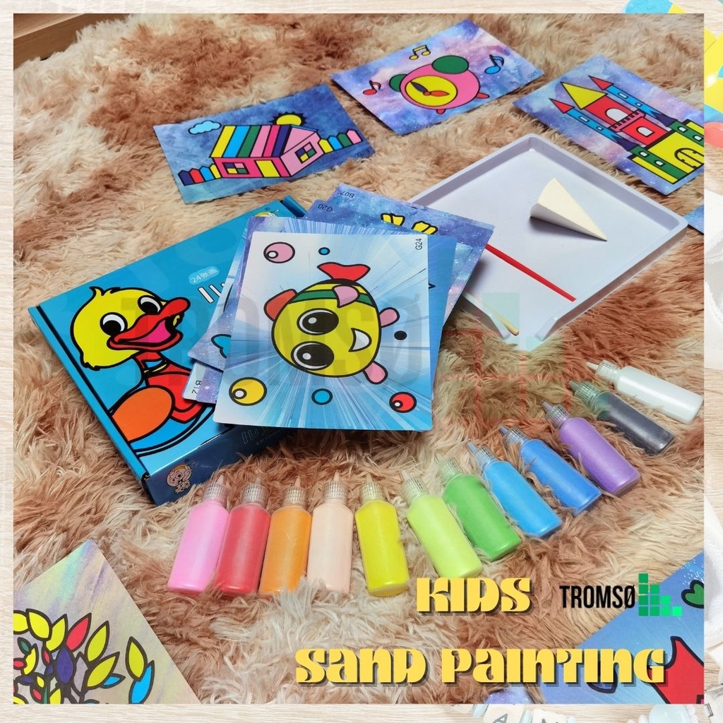 Jual Tromso /Seni Mewarnai Pasir isi 12 Botol Pasir, 24 Lembar Kerja ...