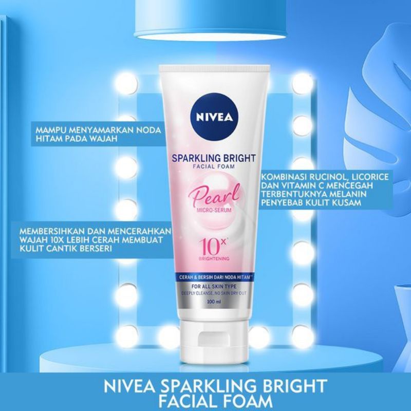 Jual Nivea sparkling white whitening facial foam (Kemasan baru ...