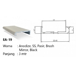 Jual Profil List Frame Edging Aluminium Alumunium Huben EA 19 Indonesia ...