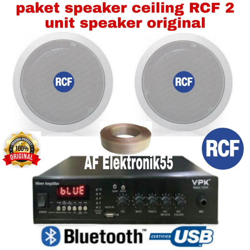 Jual Paket Sound System Speaker Ceiling RCF 2 Unit Speaker ( 8 Inch ...