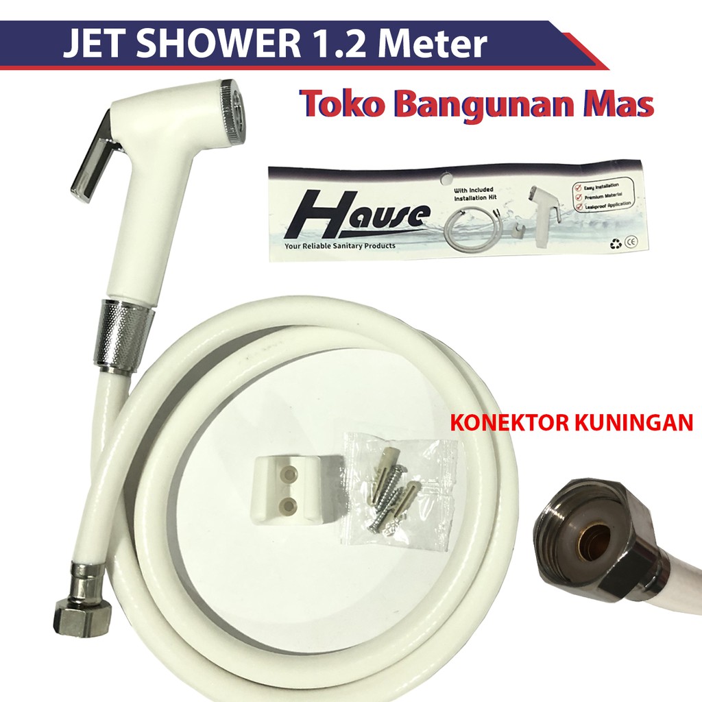Jual Jet Shower PUTIH KOMPLIT Kepala Semprotan Closet Kamar Mandi WC ...