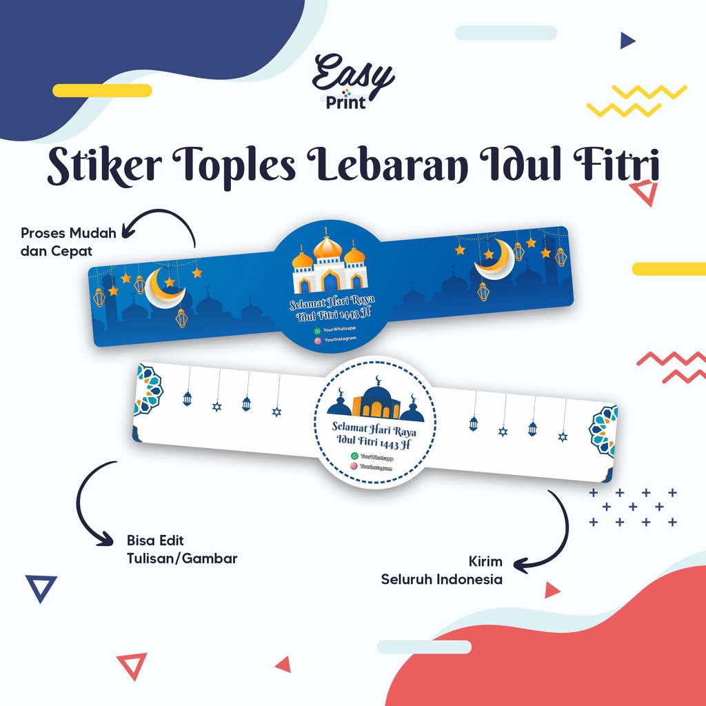 Jual Cetak Sticker Label Stoples Lebaran Idul Fitri / Custom Stiker ...