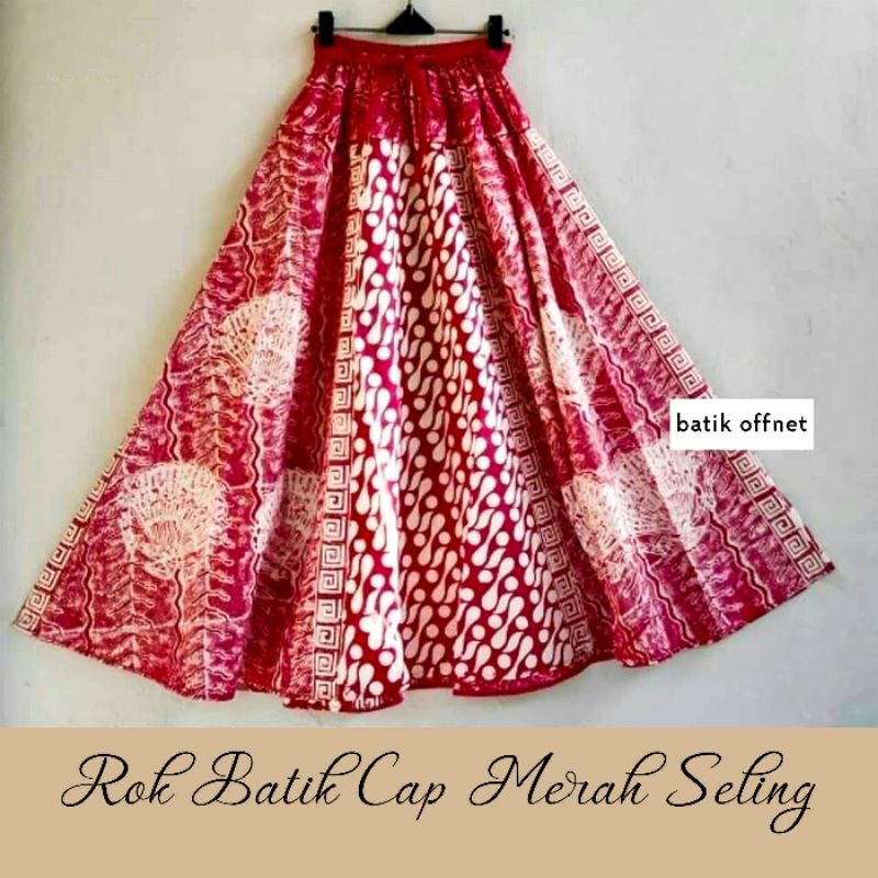Jual Rok Batik Cap | Merah Seling | OOTD | Batik Tradisional | Shopee ...