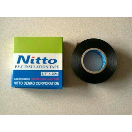 Jual Lem Listrik Isolasi/Lem/Lakban Listrik Nitto Hitam 3/4 x 25 meter ...