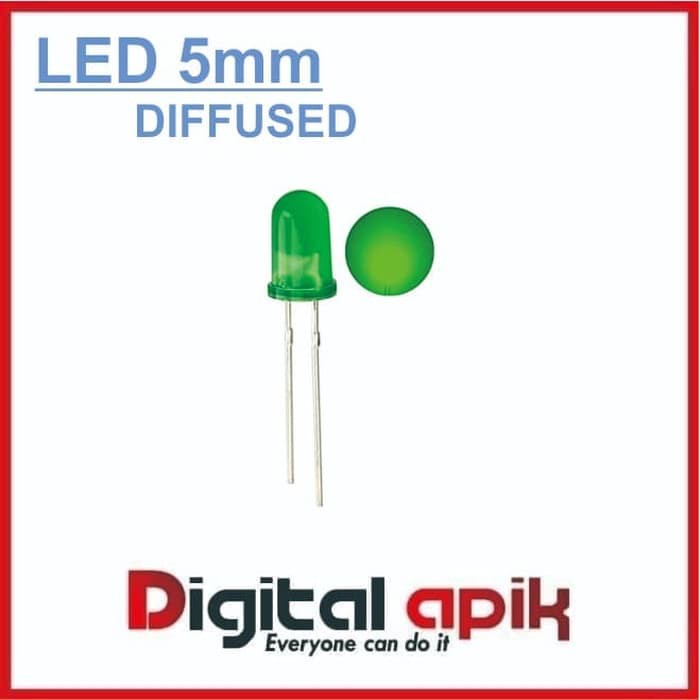 Jual Lampu LED 5 mm 5mm Diffused Hijau Green Super Terang Arduino ...