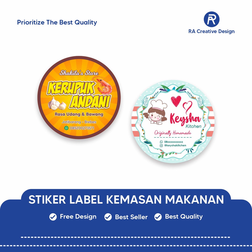 Jual Stiker Label Bulat Untuk Kemasan Makanan / Stiker Label Makanan ...