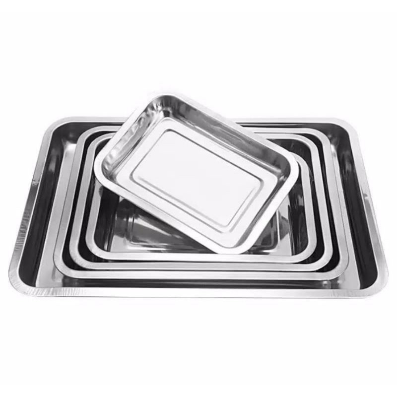 Jual Nampan /Baki/Tempat Sayur Stainless Serbaguna Segi | Shopee Indonesia