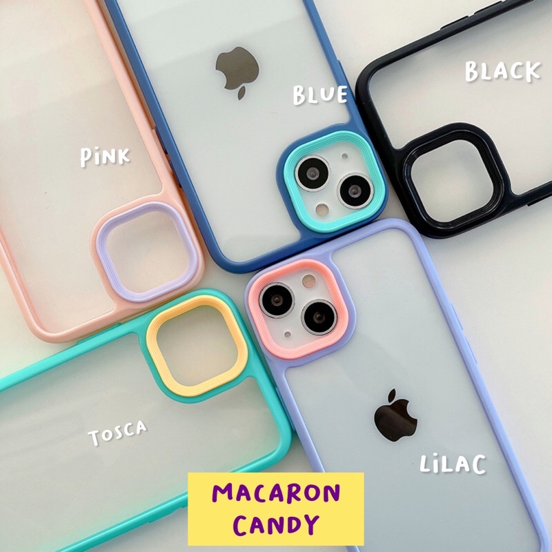 Jual MACARON CANDY case ip 7 - 13 promax (BLACK , TOSCA) | Shopee Indonesia