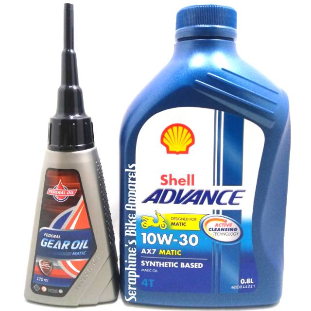 PAKET OLI MOTOR SHELL ADVANCE MATIC AX7 10W30+OLI FEDERAL GEAR|SEMUA ...