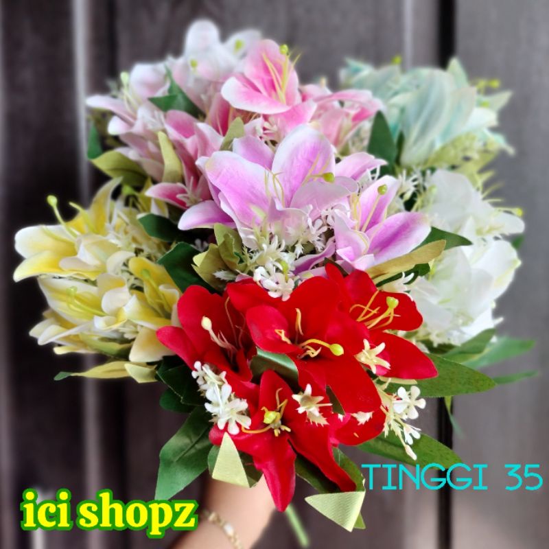 Jual BUNGA LILY ARTIFICIAL / LILY BUNGA PLASTIK / LILY DEKORASI ...