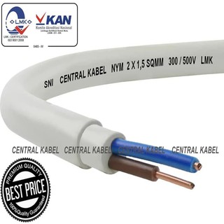 SNI Central Kabel Listrik NYM 2x1.5 Sqmm 500V 50M ( NYM 2x1.5mm NYM 2X1 ...