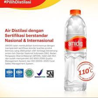 Jual Air Distilasi Amidis Botol Tanggung 600ml (1 Dus isi 24 botol ...