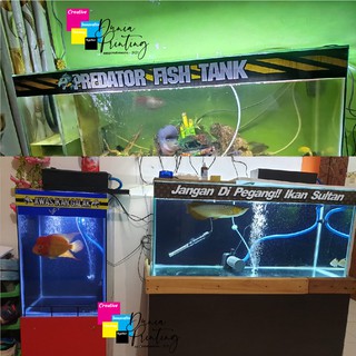 Jual Sticker Aquarium Stiker Aquarium Awas Ikan Galak Predator ...