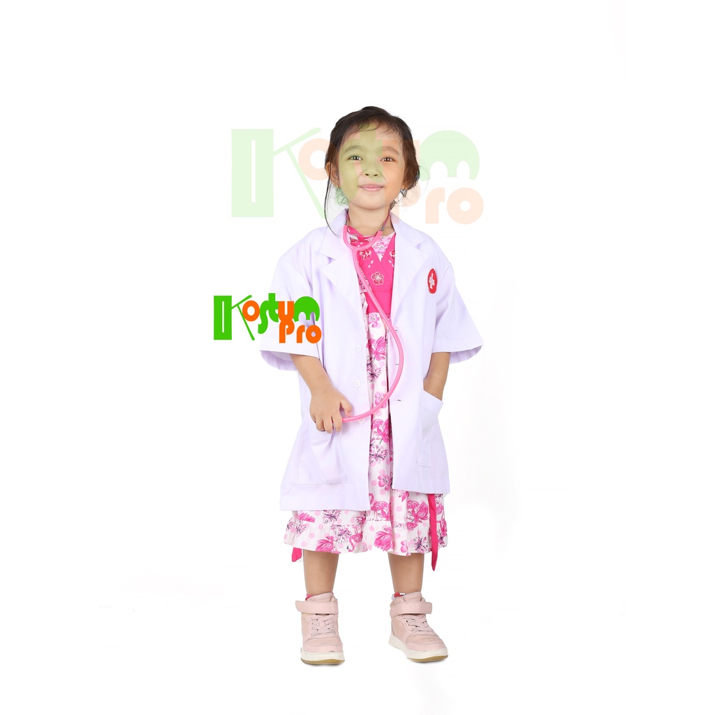 Jual Baju Dokter uk 3 - 10 tahun tangan pendek Kostum DOKCIL ...