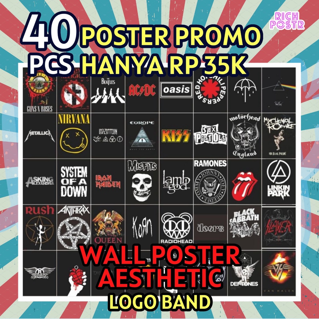 Jual Poster BAND Logo Band Legend | Poster Dinding A3+ A4 A5 A6 BISA ...
