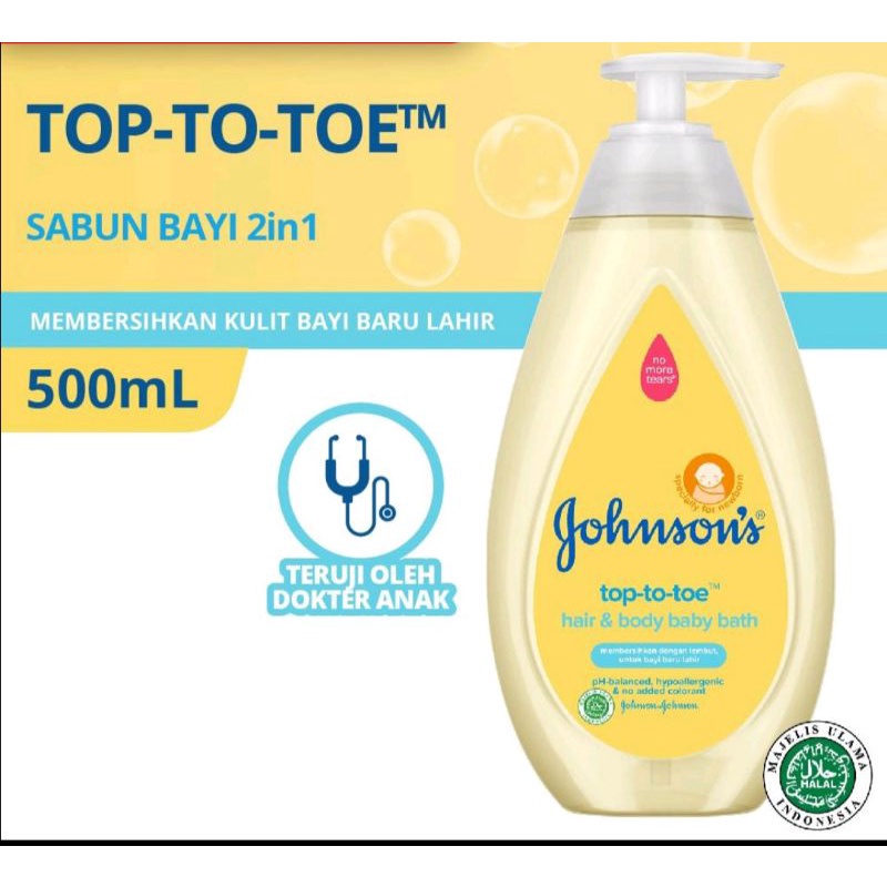 Jual Johnson's Top-To-Toe Hair & Body Baby Bath Pump 500ml Sabun Bayi ...