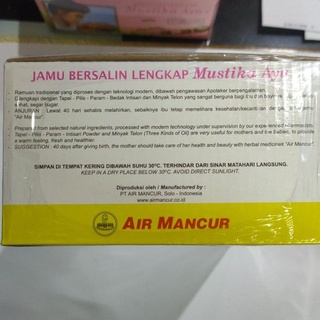 Jual bersalin lengkap mustika ayu serbuk 1-40 hari air mancur | Shopee ...