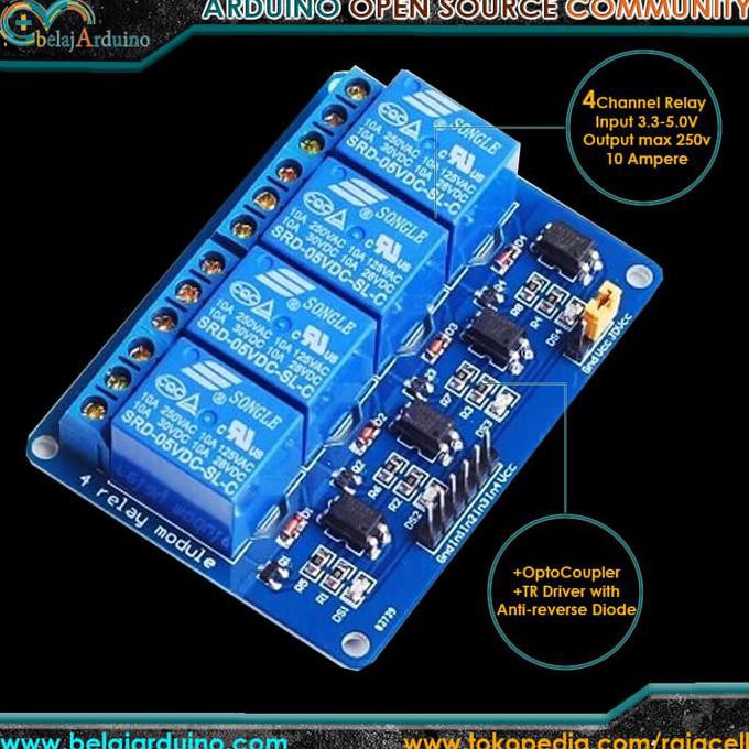 Jual Harga Terbaik ! Relay Module 4 Channel 5V For Arduino ( Best ...