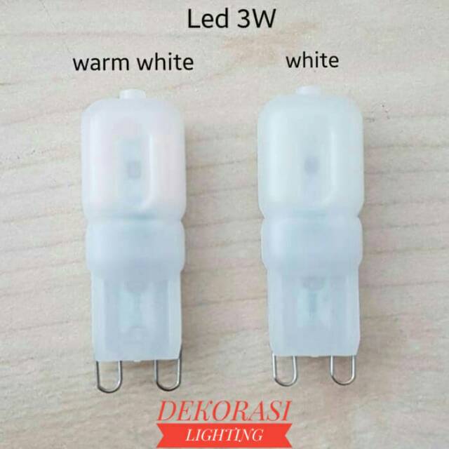 Jual Lampu halogen Kacang led kaki G9 3W 220V white / warm white susu ...