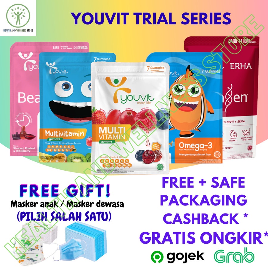 Jual YOUVIT TRIAL SERIES GUMMY MULTIVITAMIN ANAK DEWASA OMEGA 3 BEAUTI ...