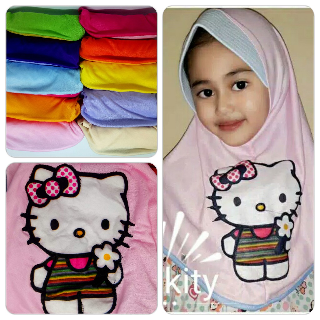 Jual Jilbab Anak Hello Kitty Hijab Anak Karakter Hello Kitty | Shopee ...