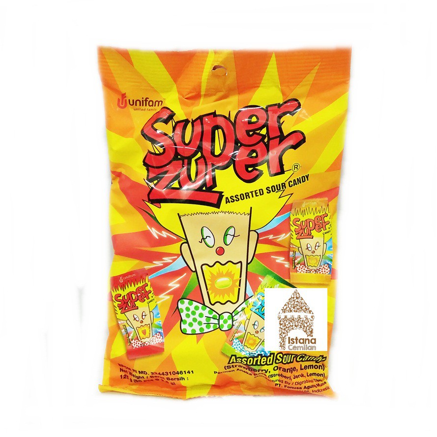 Jual Permen Asem Super Zuper Assorted Sour Candy (isi 50pcs) Permen ...