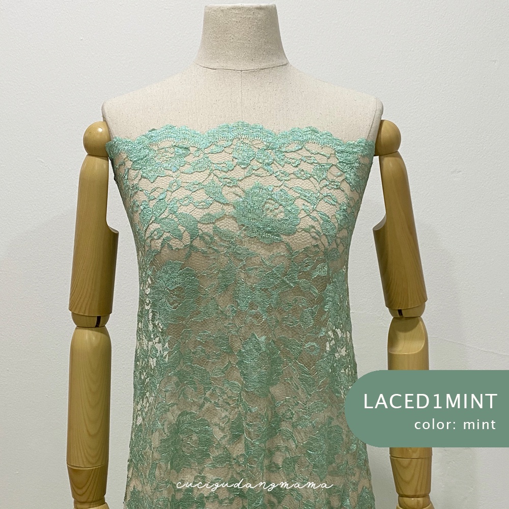 Jual Kain Brokat / Warna Mint Hijau Muda / Lace / Brukat / Kain Kebaya ...