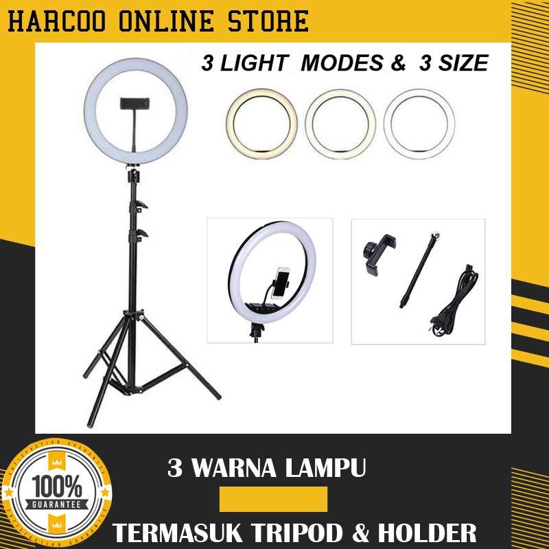 Jual Ring Light Mini Portable Lampu Ring Light Lampu Make Up + Tripod ...