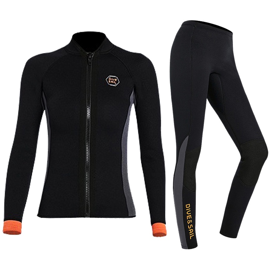 Jual DIVE&SAIL 3MM Neoprene Wetsuit Women's Scuba Diving Suit Top Jacket Diving Set Snorkel Set ...