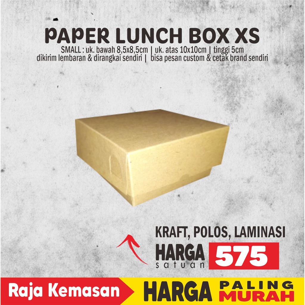 Jual LUNCH BOX XS KRAFT POLOS LAMINASI | Shopee Indonesia