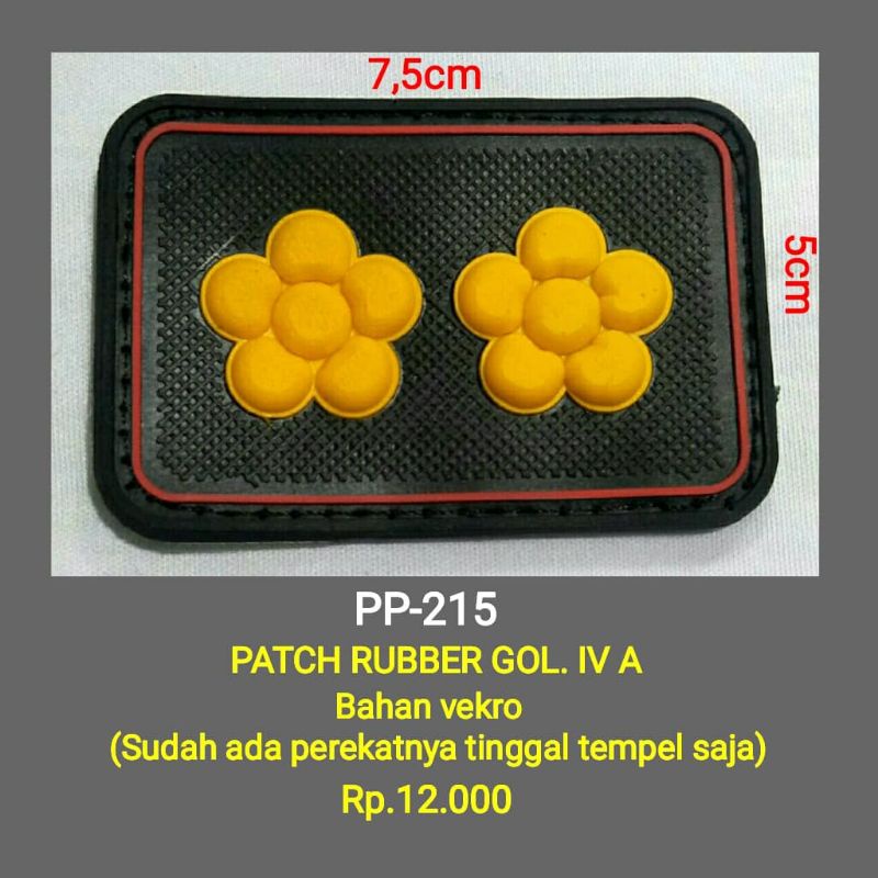 Jual pp-215 patch ruber pangkat golongan 4 a tempelan topi pangkat ...