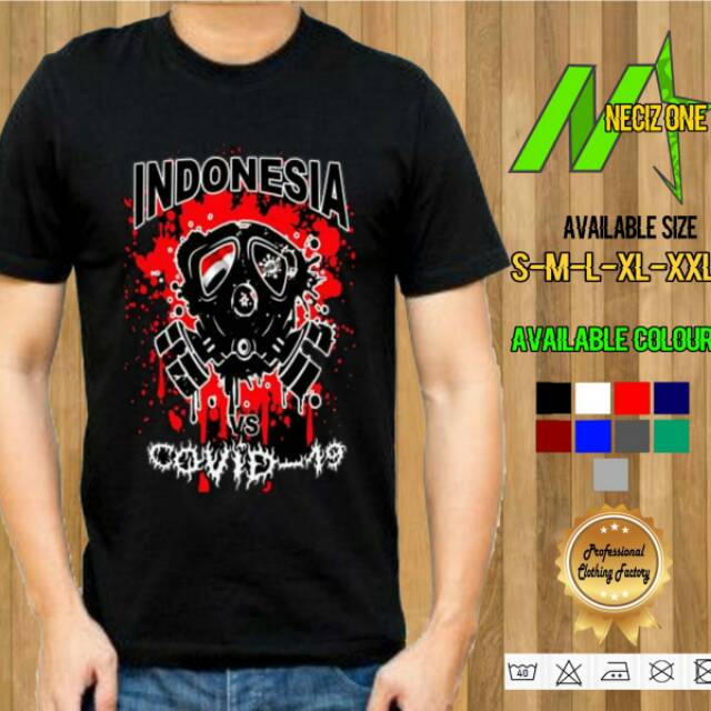 Jual KAOS INDONESIA VS COVID 19 - KAOS VIRAL KEKINIAN - COTTON COMBED ...