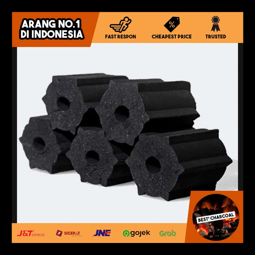 Jual Arang Briket Hexagonal BBQ Premium Food Grade Areng Barbeque ...