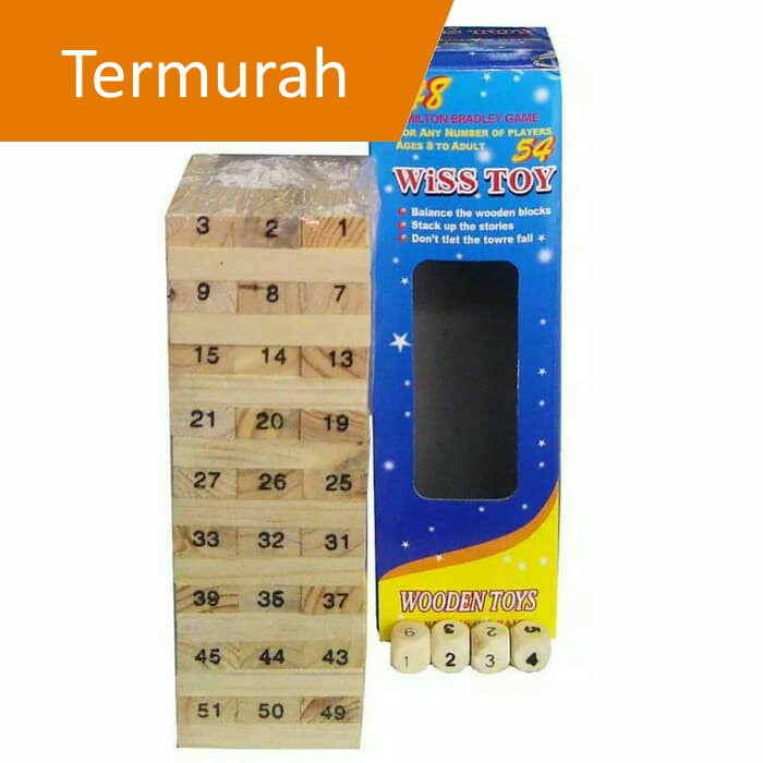 Jual Wooden Uno Stacko Kayu Angka ( Uno Stacko Balok Kayu) {{S01 ...