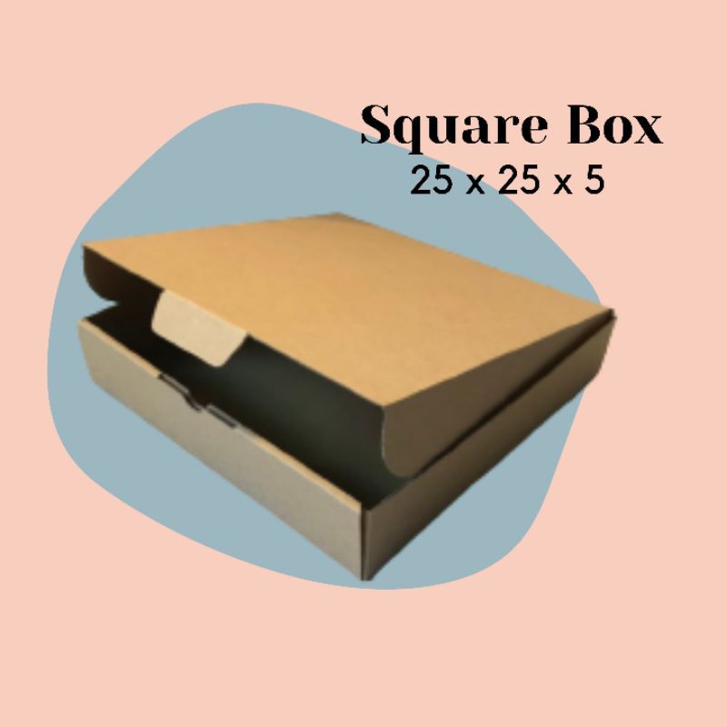 Jual SQUARE BOX // KARDUS DIE CUT KARTON COKLAT PACKAGING 25x25x5 ...