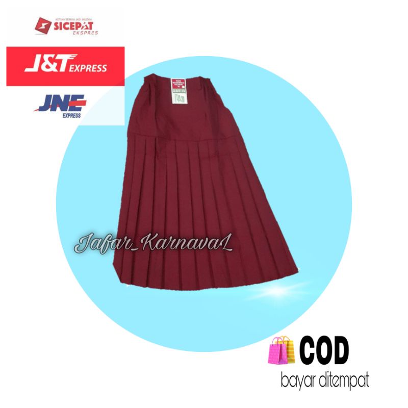 Jual SERAGAM SEKOLAH ROK SD PANJANG MERAH REMPEL LIPIT SERAGAM ANAK SD MERAH ROK SD TURUN ...
