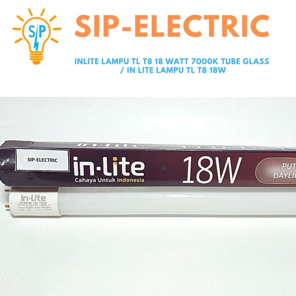 Jual INLITE LAMPU TL T8 18 WATT 7000K TUBE GLASS / IN LITE LAMPU TL T8 18W | Shopee Indonesia