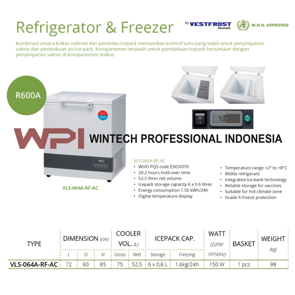 Jual GEA VLS-064A-RF-AC REFRIGERATOR & FREEZER-KULKAS ICELINE & PEMBEKU ...