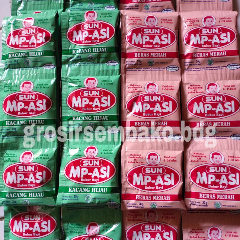 Jual SUN MP-ASI Beras Merah-Kacang Hijau [RENCENG] | Shopee Indonesia