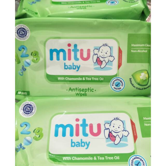 Jual MITU BABY ANTISEPTIC WIPES 50 SHEETS | Shopee Indonesia