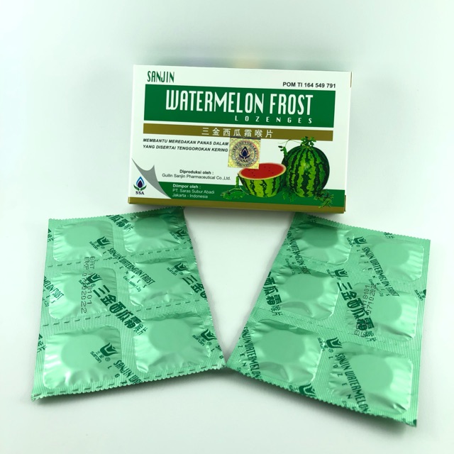SANJIN WATERMELON FROST LOZENGES (TABLET) / XIGUA SHUANG HOU PIAN ...